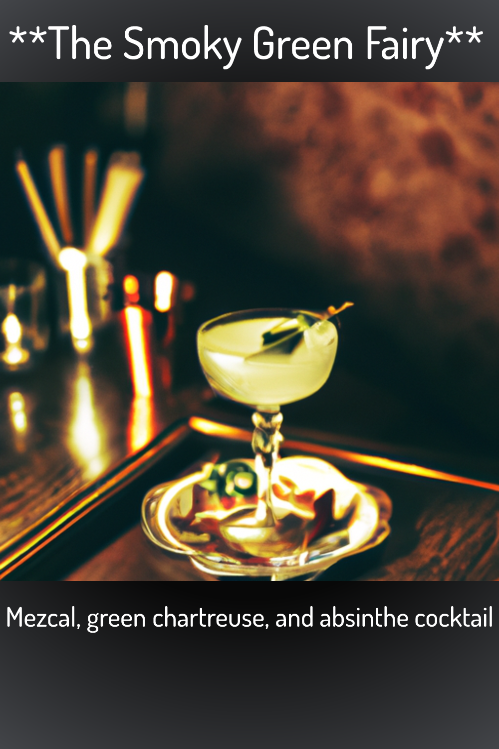 **The Smoky Green Fairy**, Mezcal, green chartreuse, and absinthe cocktail