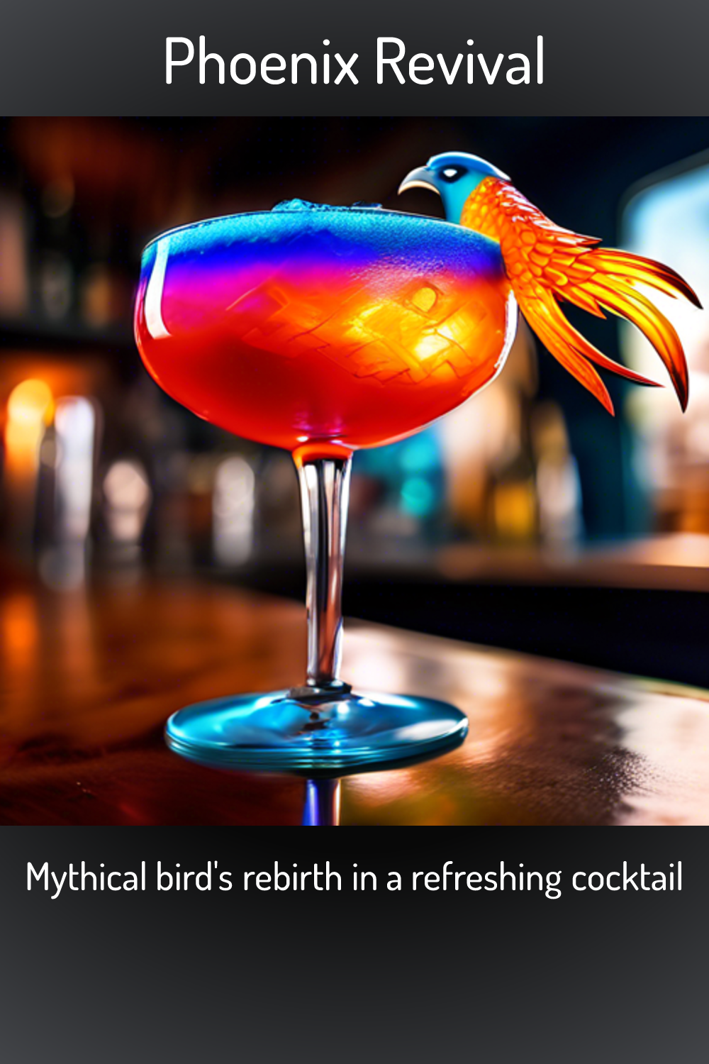 Phoenix Revival, Mythical bird's rebirth in a refreshing cocktail