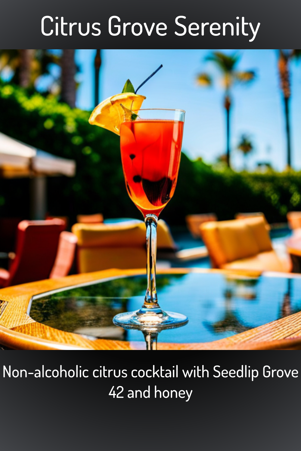 Citrus Grove Serenity Non Alcoholic Citrus Cocktail With Seedlip Grove