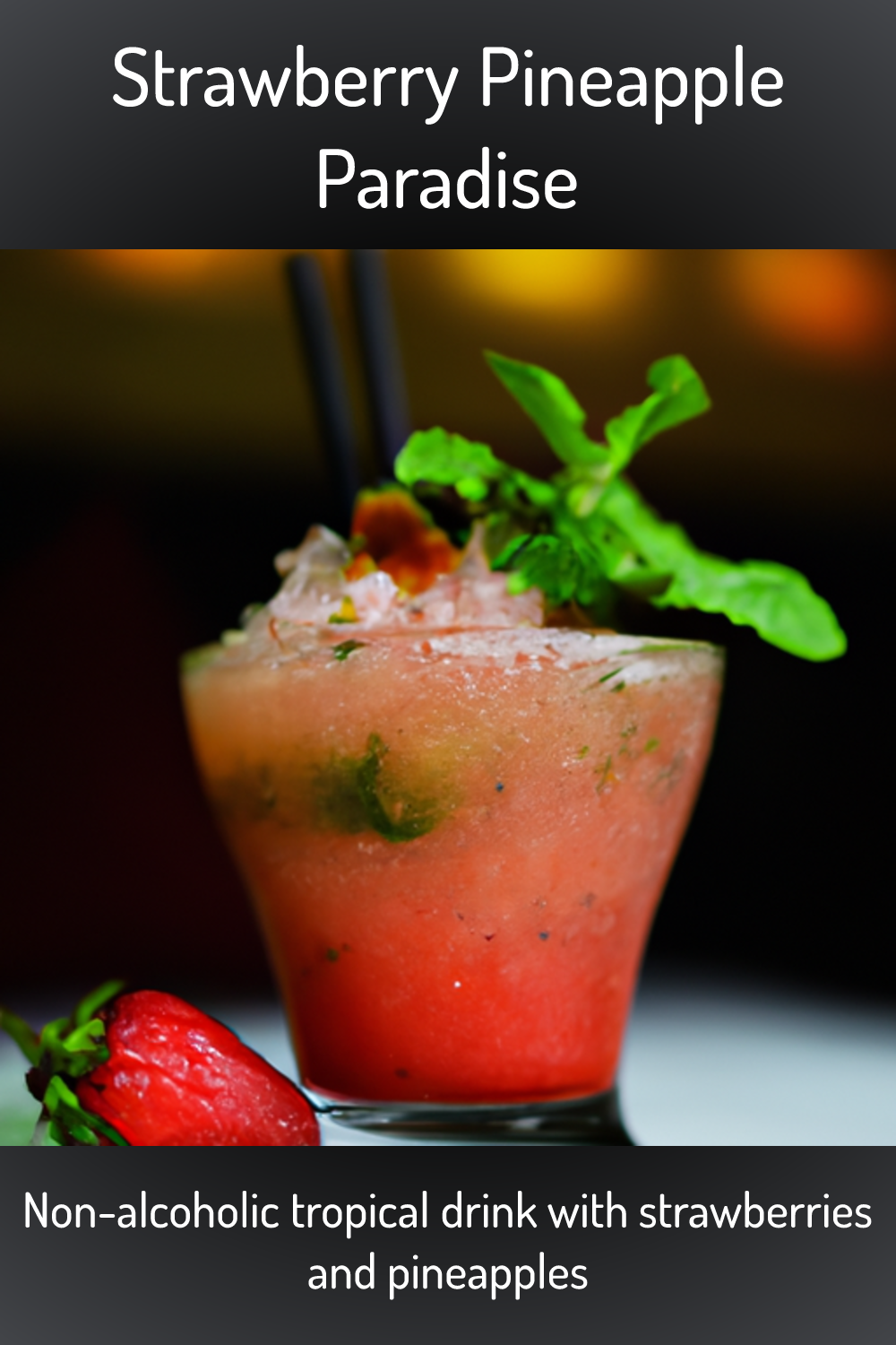 Strawberry Pineapple Paradise, Non-alcoholic tropical drink with ...