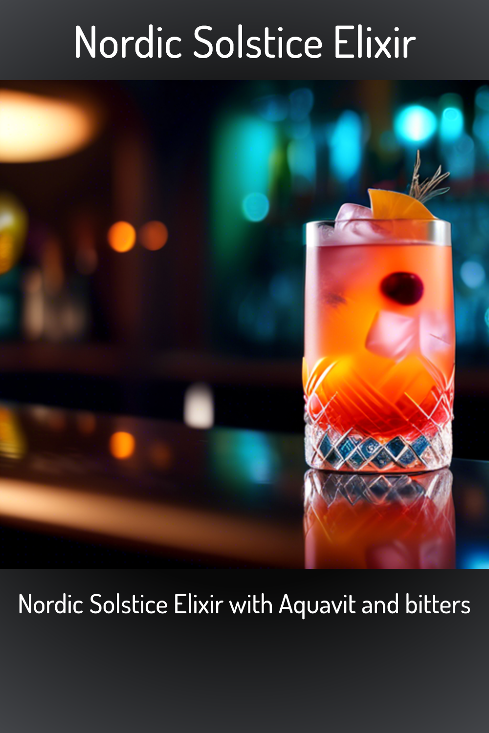 Nordic Solstice Elixir, Nordic Solstice Elixir with Aquavit and bitters