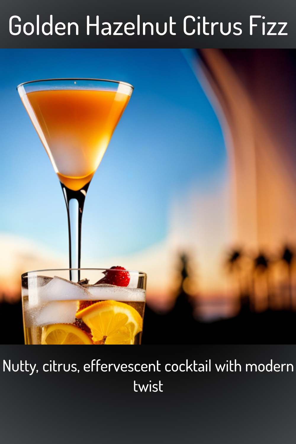 Golden Hazelnut Citrus Fizz Nutty Citrus Effervescent Cocktail With