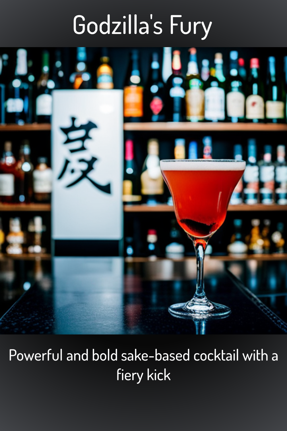 Godzilla's Fury, Powerful and bold sake-based cocktail with a fiery kick