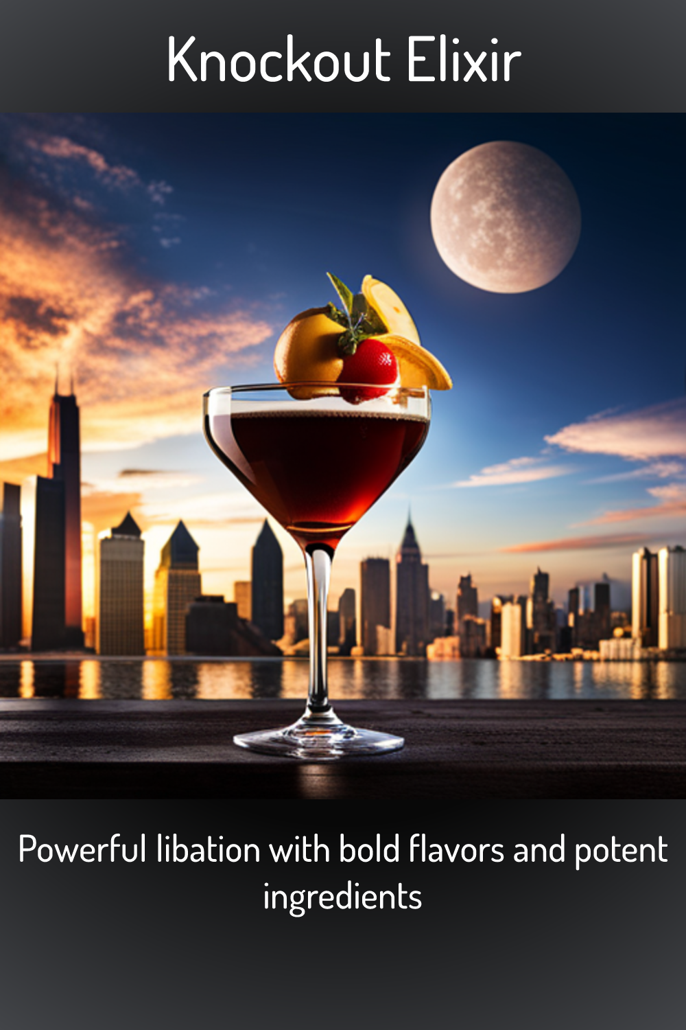 Knockout Elixir, Powerful libation with bold flavors and potent ingredients