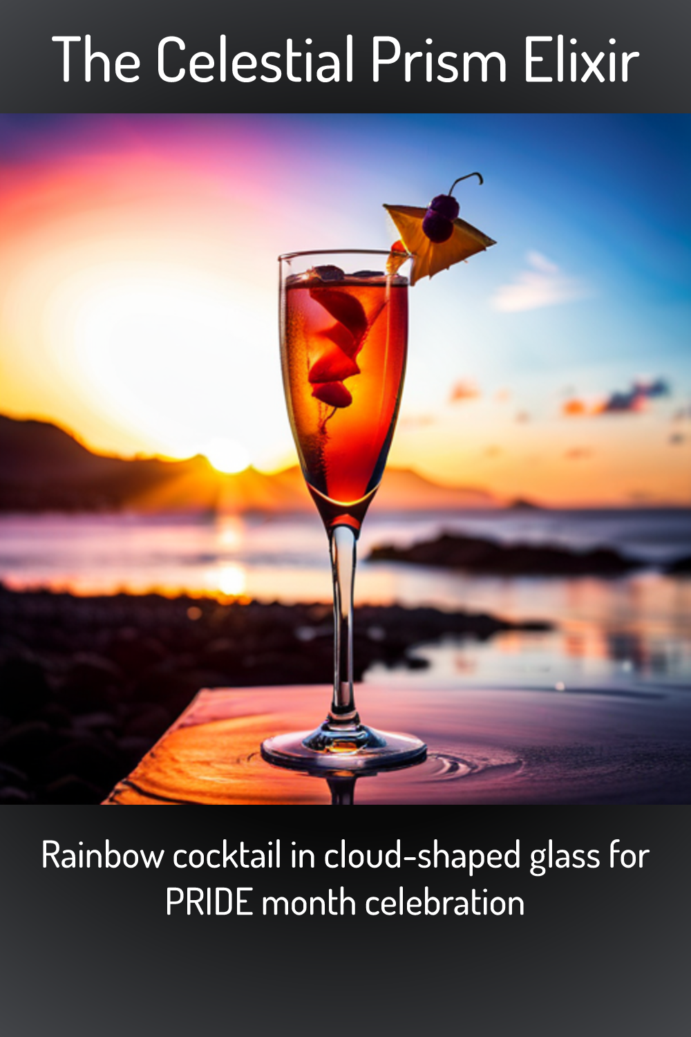 The Celestial Prism Elixir Rainbow Cocktail In Cloud Shaped Glass For