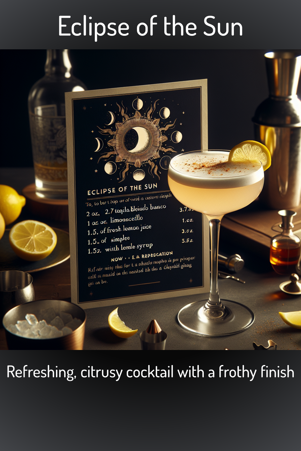 Eclipse Of The Sun Refreshing Citrusy Cocktail With A Frothy Finish