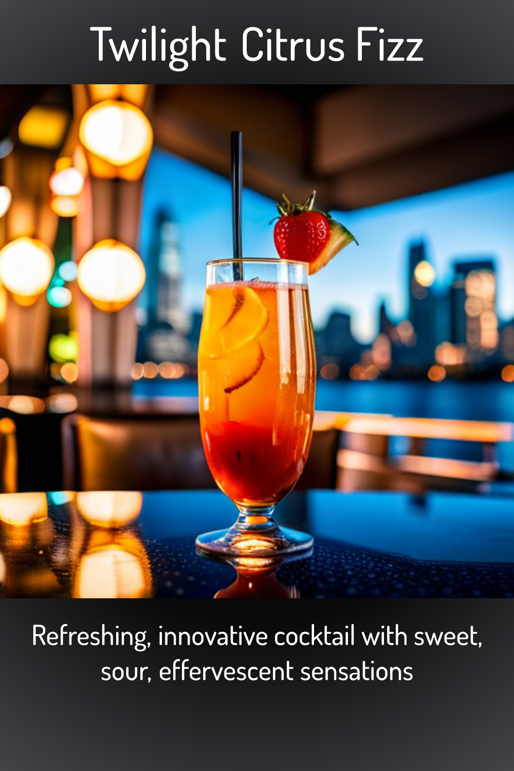 Twilight Citrus Fizz, Refreshing, innovative cocktail with sweet, sour ...
