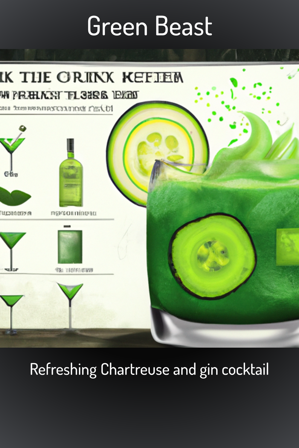 Green Beast, Refreshing Chartreuse and gin cocktail