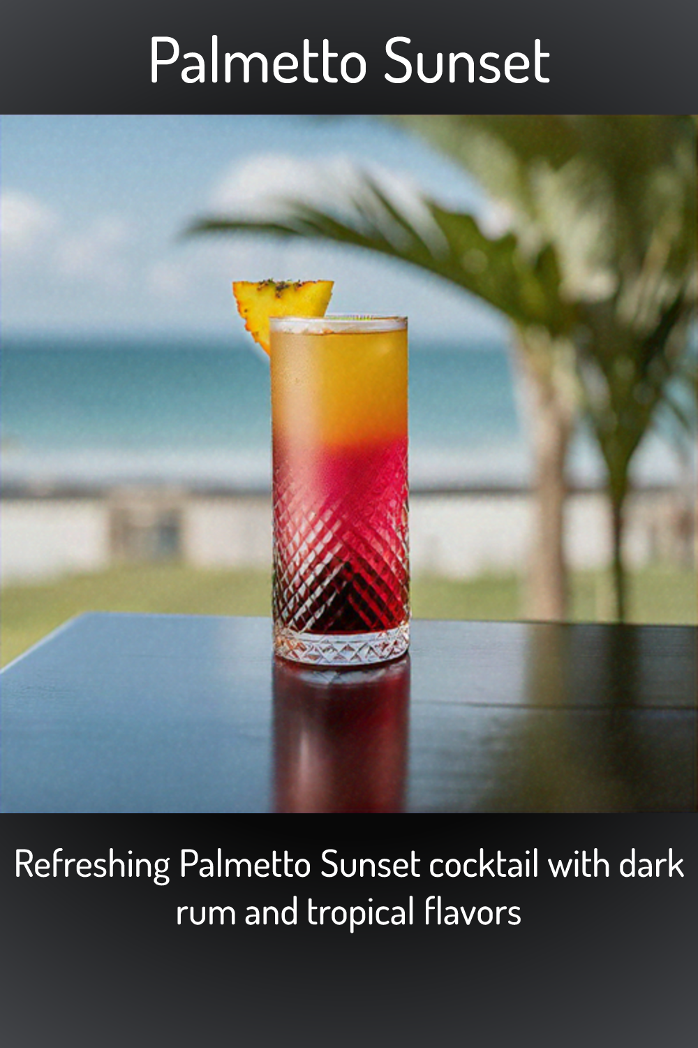 Palmetto Sunset, Refreshing Palmetto Sunset cocktail with dark rum and ...