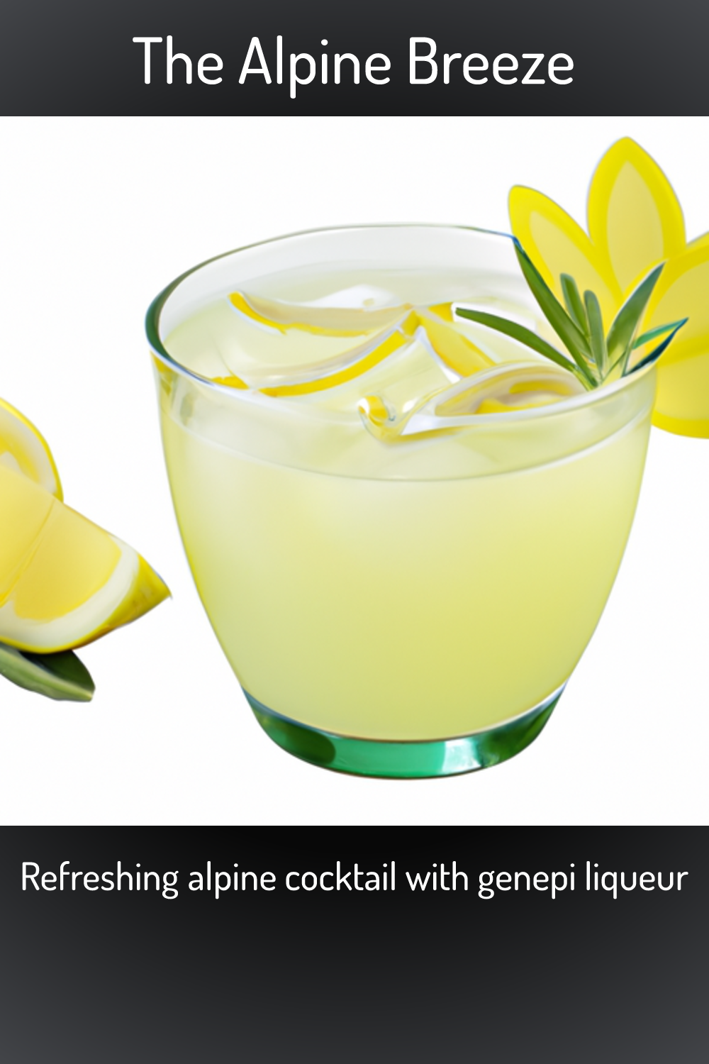 The Alpine Breeze, Refreshing alpine cocktail with genepi liqueur
