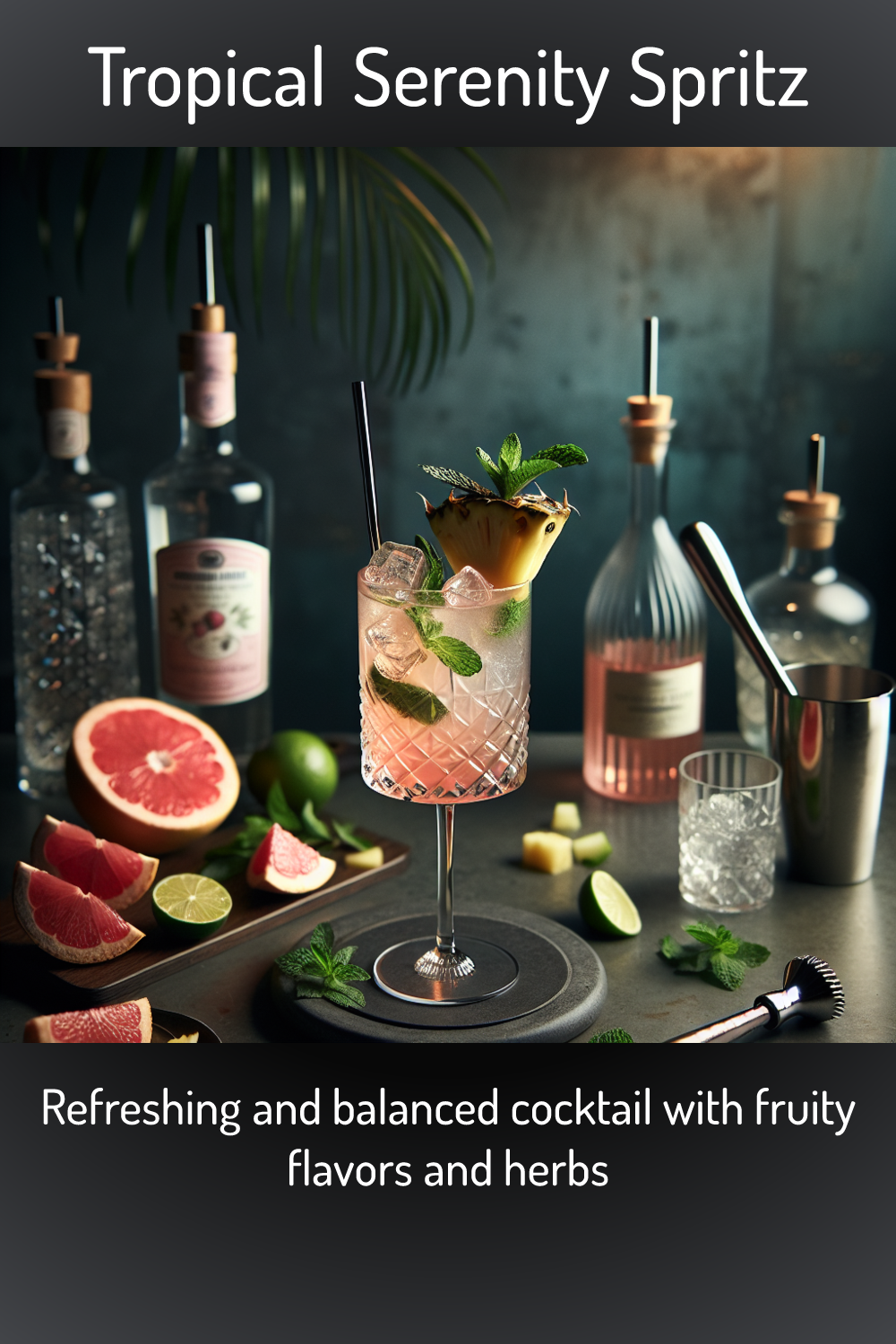 Tropical Serenity Spritz Refreshing And Balanced Cocktail With Fruity