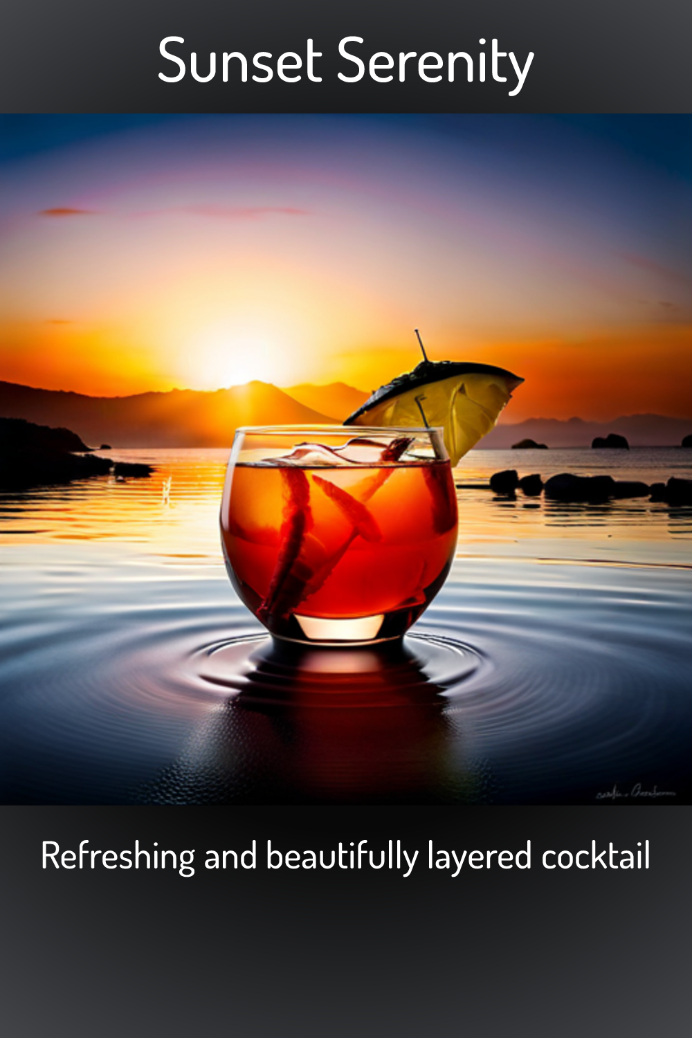 Sunset Serenity Refreshing And Beautifully Layered Cocktail
