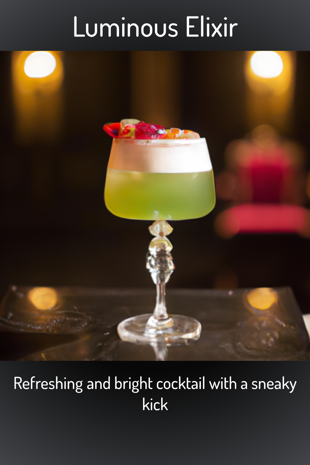 Luminous Elixir, Refreshing and bright cocktail with a sneaky kick