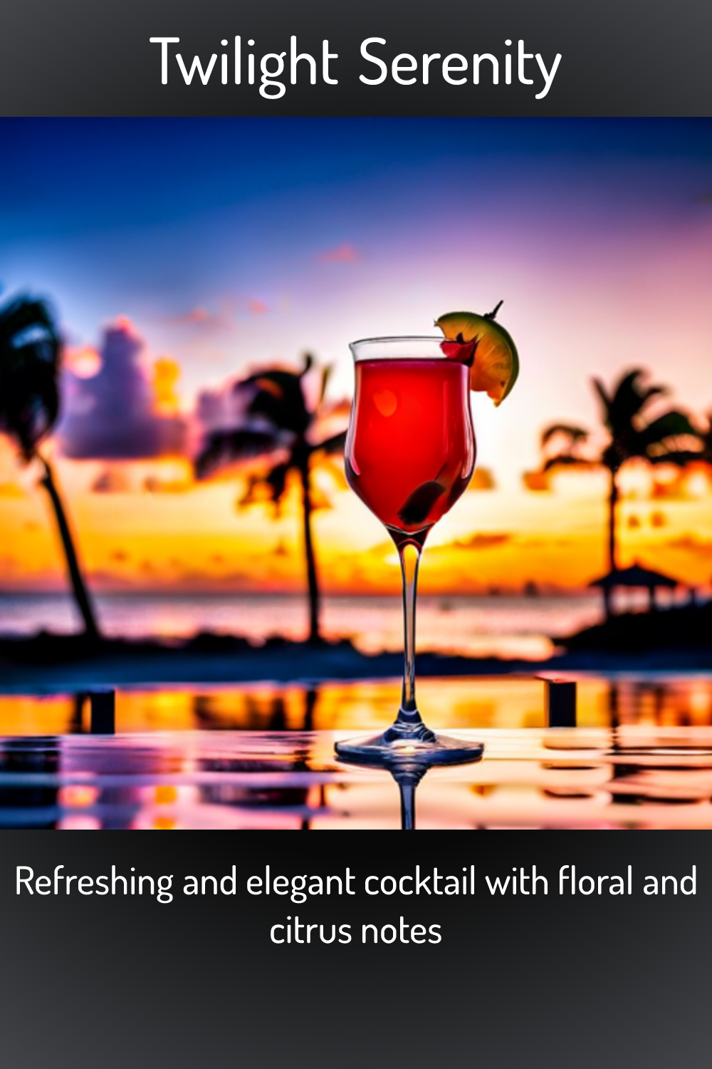 Twilight Serenity Refreshing And Elegant Cocktail With Floral And