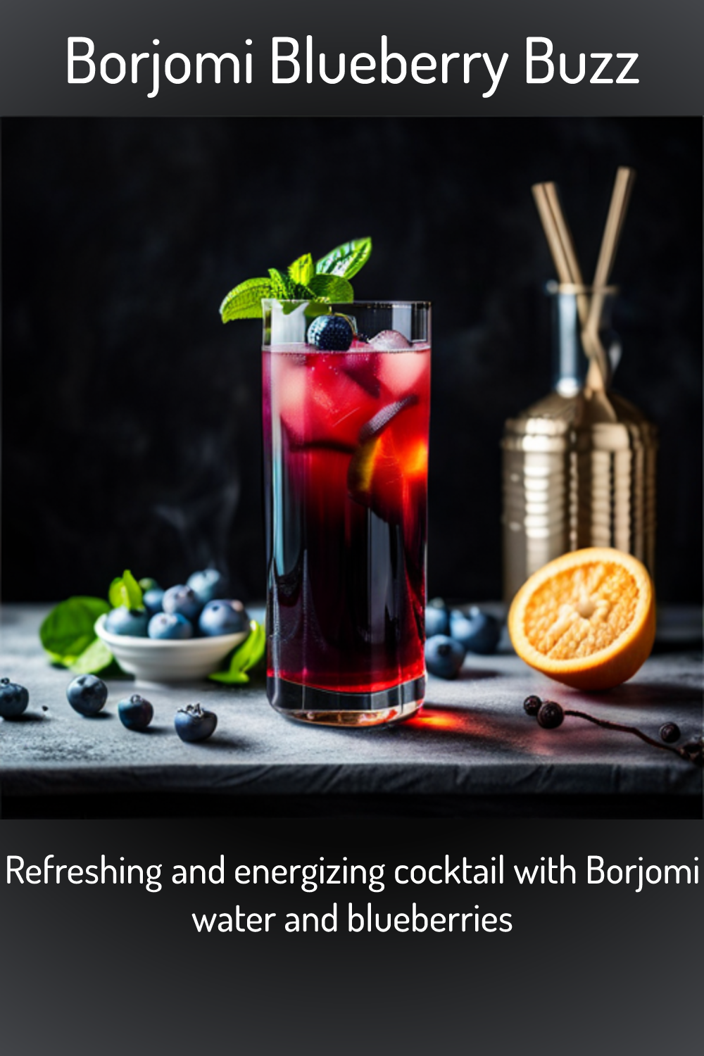 Borjomi Blueberry Buzz, Refreshing and energizing cocktail with Borjomi ...