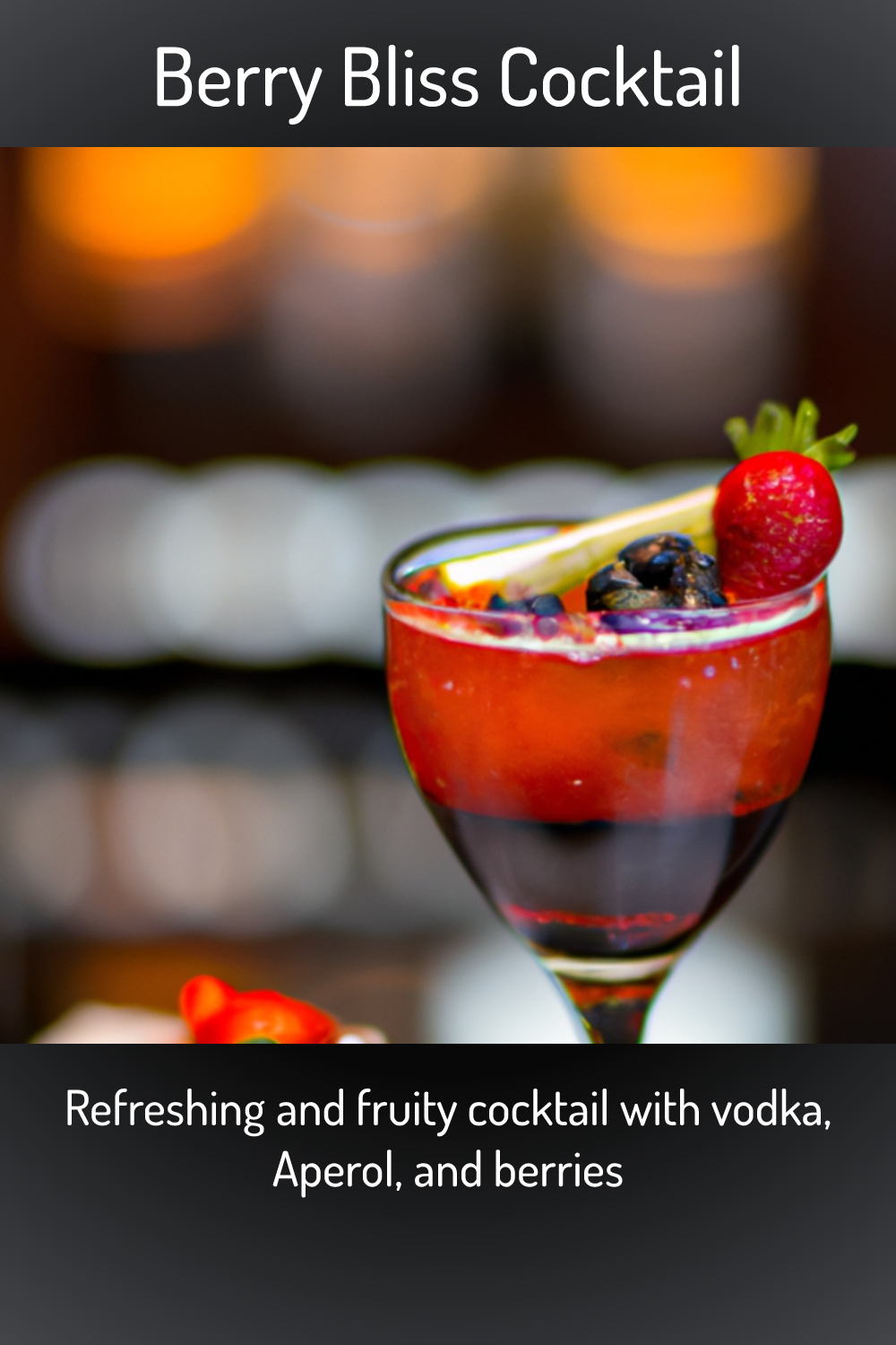 Berry Bliss Cocktail Refreshing And Fruity Cocktail With Vodka Aperol