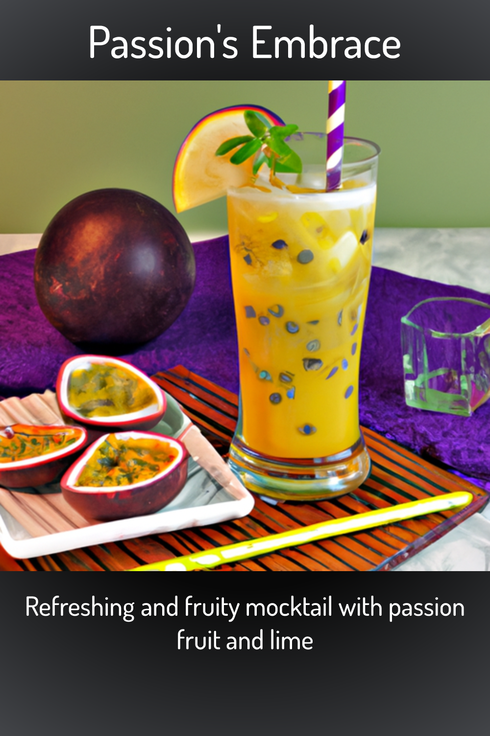 Passion's Embrace, Refreshing and fruity mocktail with passion fruit ...