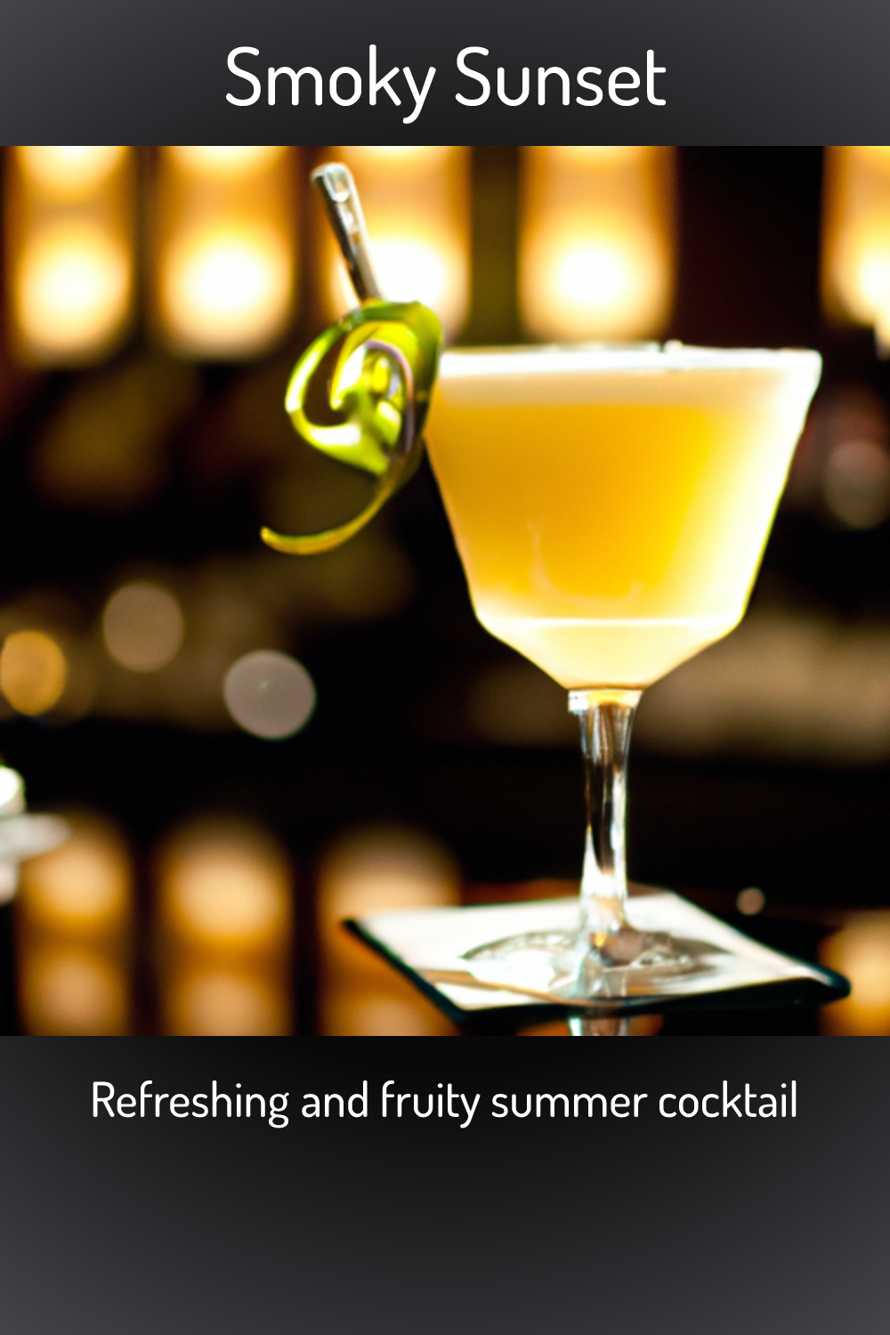 Smoky Sunset, Refreshing and fruity summer cocktail