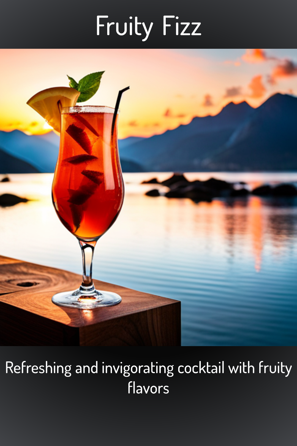 Fruity Fizz, Refreshing and invigorating cocktail with fruity flavors