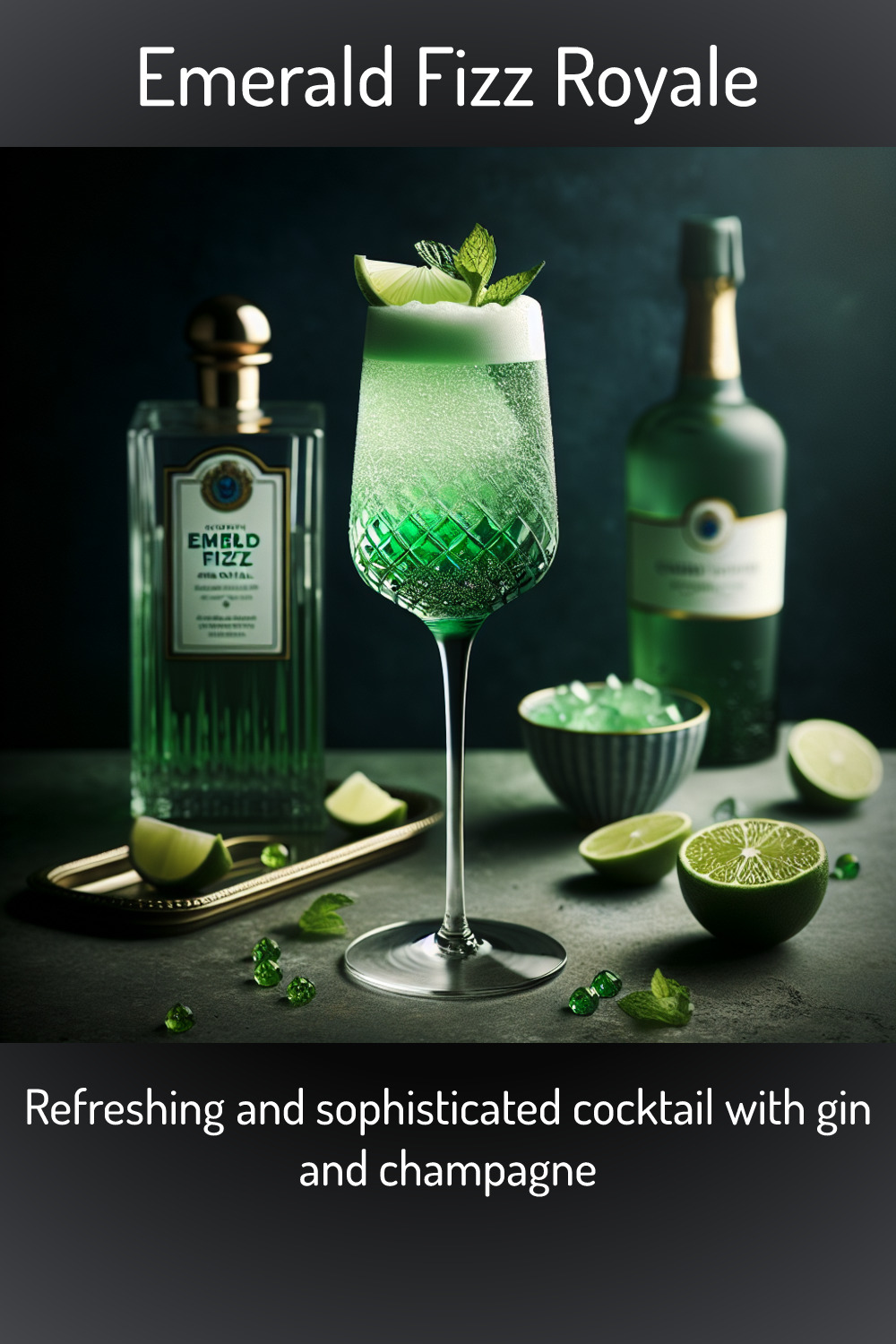 Emerald Fizz Royale Refreshing And Sophisticated Cocktail With Gin And