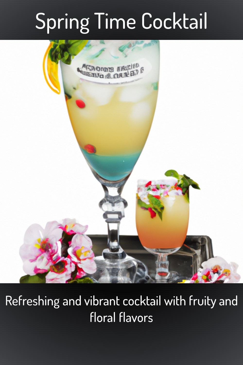 Spring Time Cocktail, Refreshing and vibrant cocktail with fruity and ...