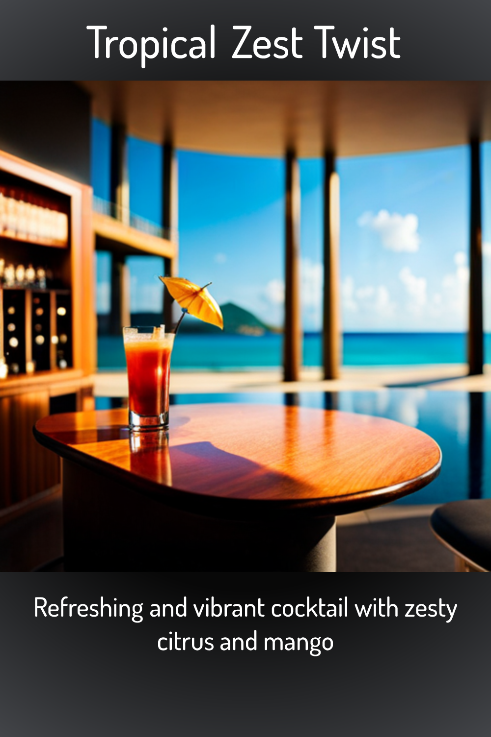 Tropical Zest Twist Refreshing And Vibrant Cocktail With Zesty Citrus