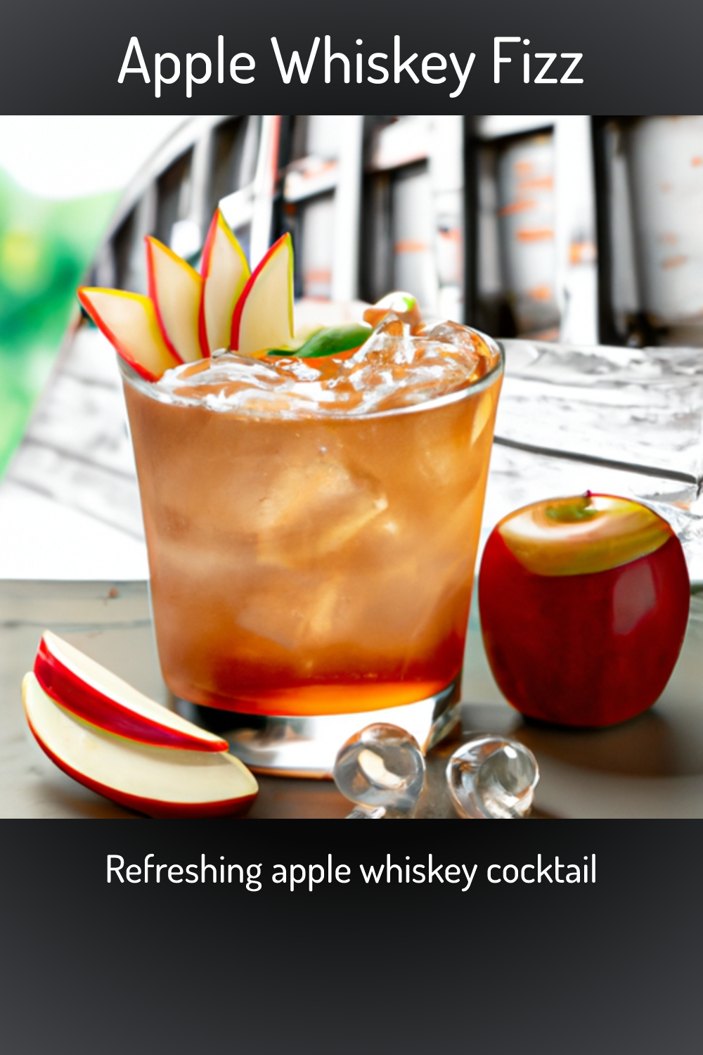 Apple Whiskey Fizz, Refreshing apple whiskey cocktail