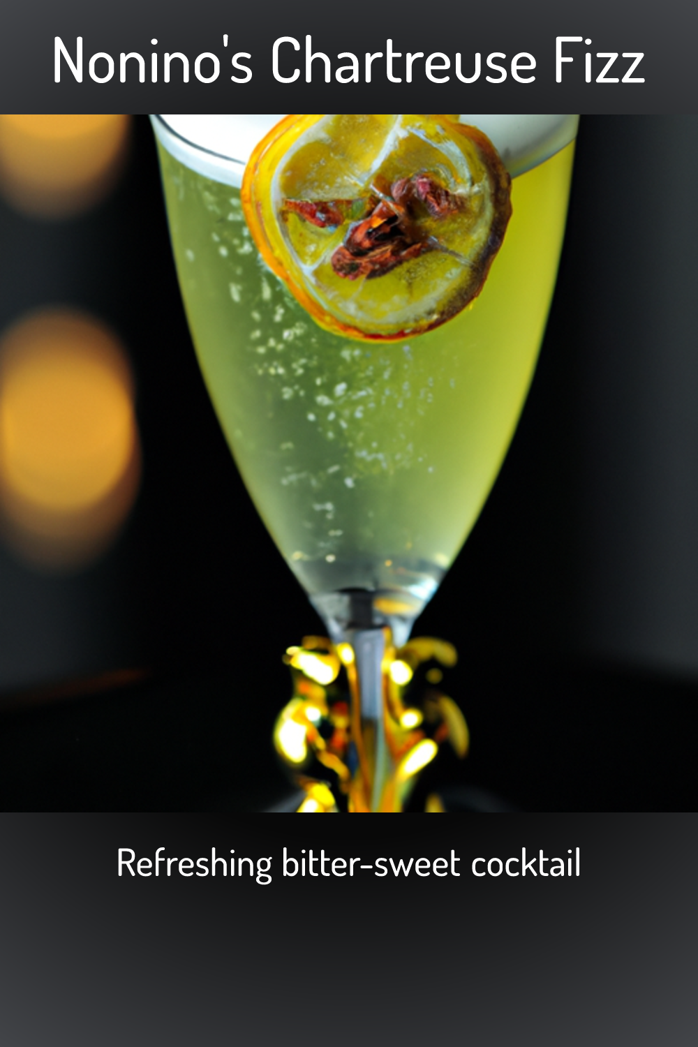 Nonino's Chartreuse Fizz, Refreshing bitter-sweet cocktail