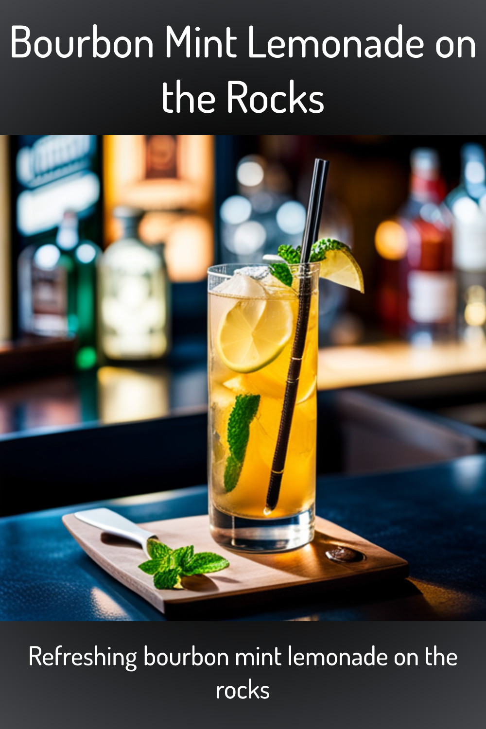 Bourbon Mint Lemonade on the Rocks, Refreshing bourbon mint lemonade on ...