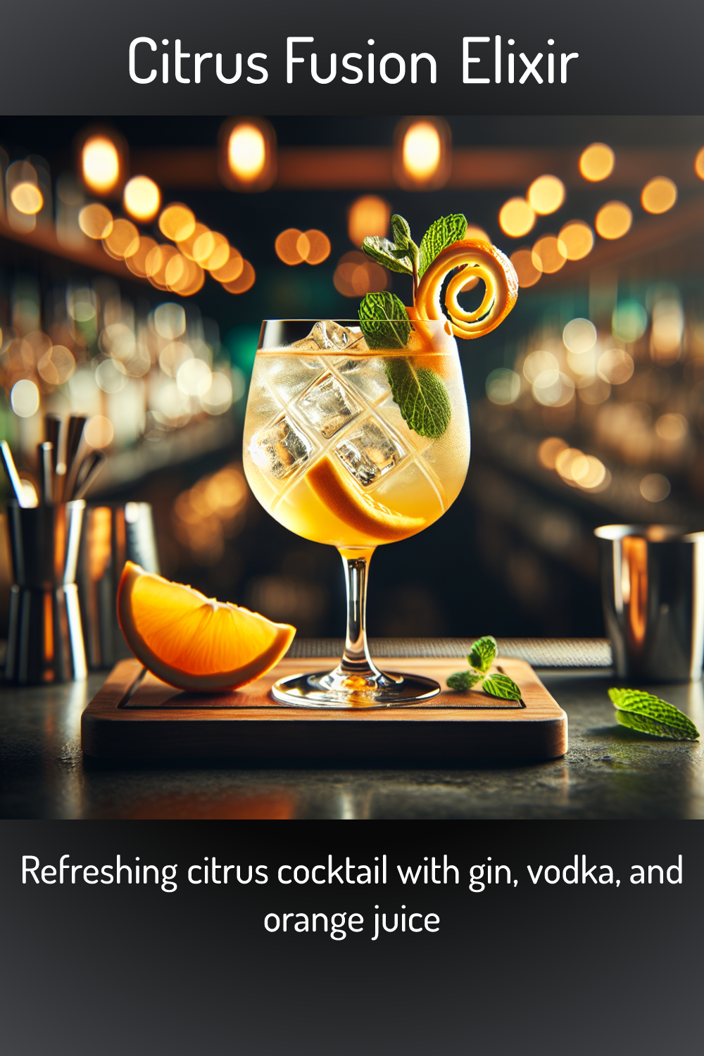 Citrus Fusion Elixir Refreshing Citrus Cocktail With Gin Vodka And