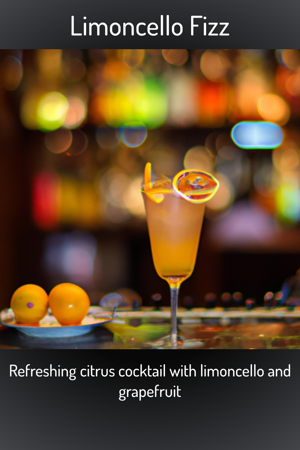 Limoncello Fizz, Refreshing citrus cocktail with limoncello and grapefruit