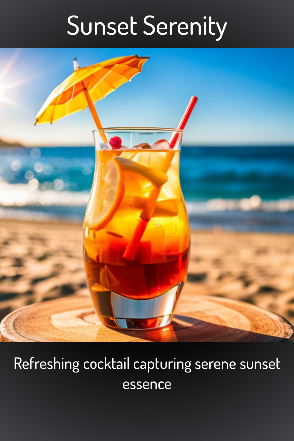Sunset Serenity Refreshing Cocktail Capturing Serene Sunset Essence