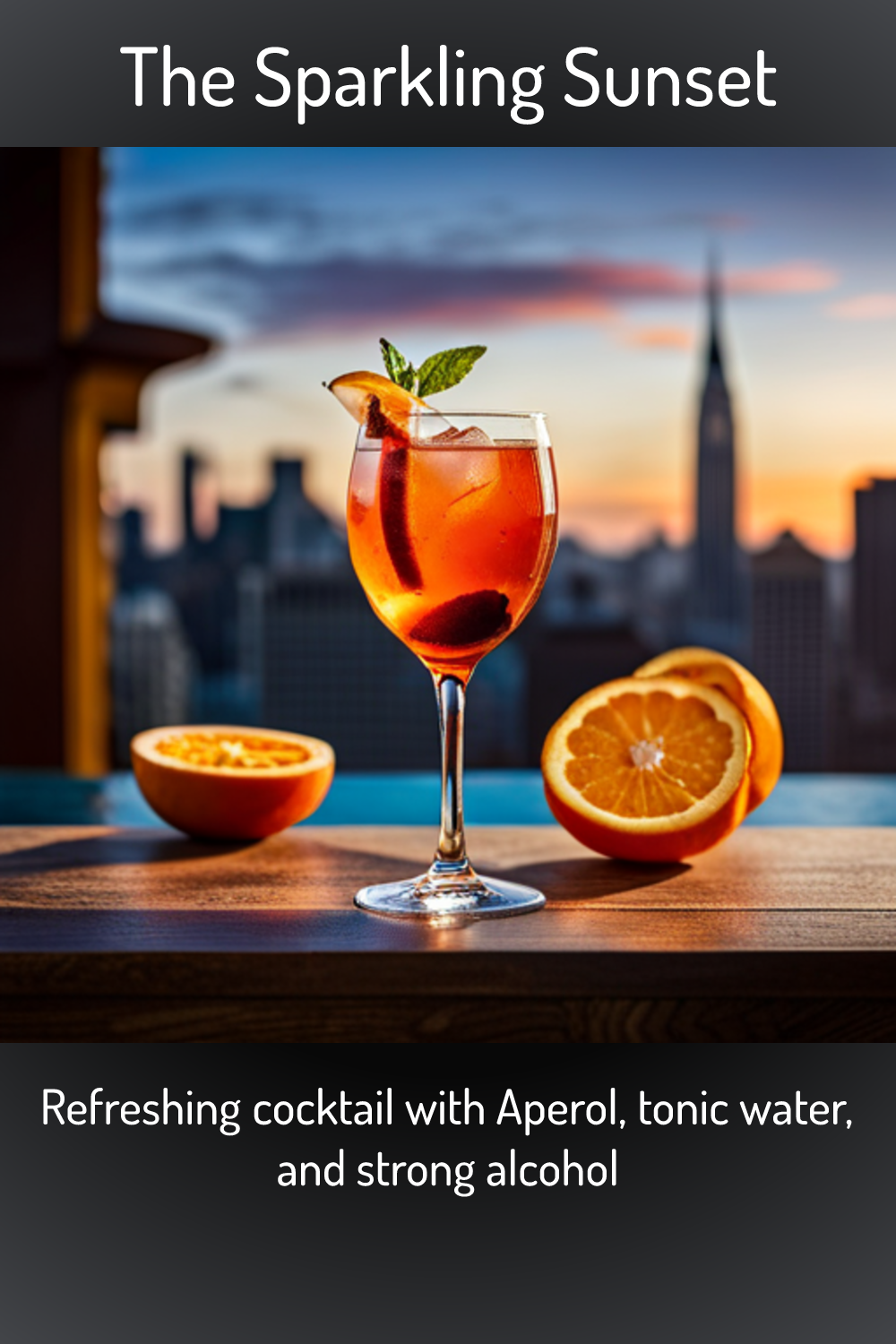 The Sparkling Sunset, Refreshing cocktail with Aperol, tonic water, and ...