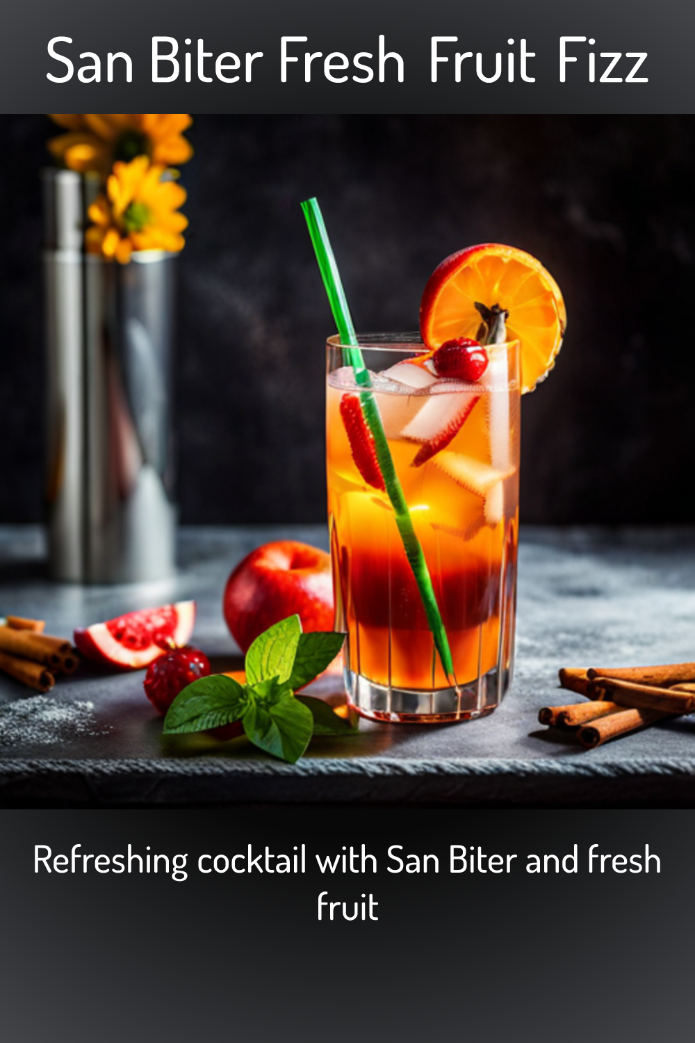 San Biter Fresh Fruit Fizz, Refreshing cocktail with San Biter and ...