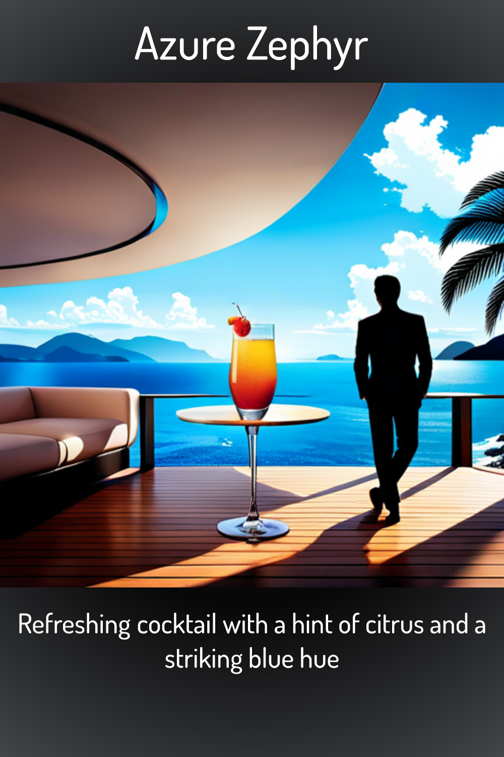Azure Zephyr Refreshing Cocktail With A Hint Of Citrus And A Striking