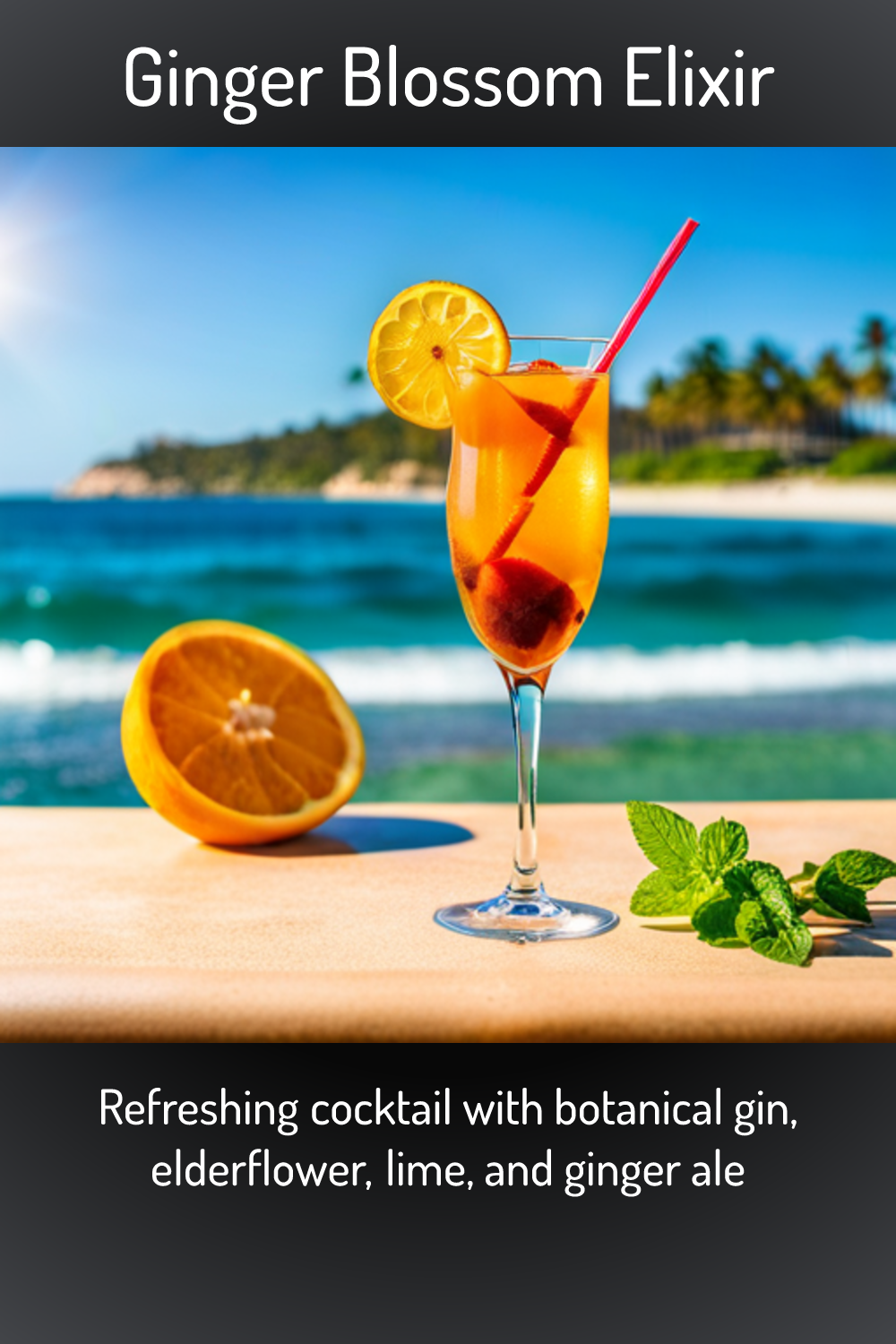 Ginger Blossom Elixir, Refreshing cocktail with botanical gin ...