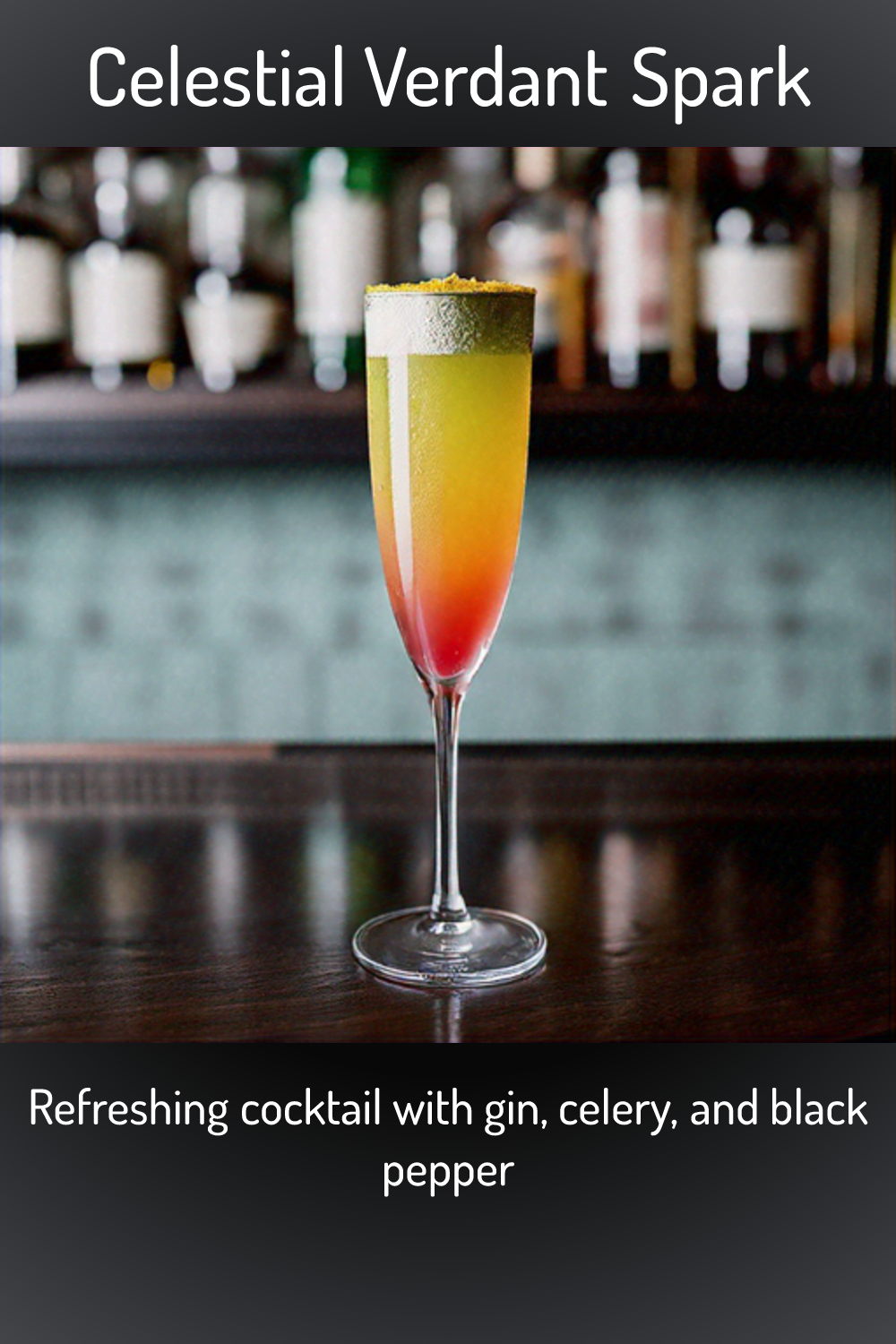 Celestial Verdant Spark Refreshing Cocktail With Gin Celery And