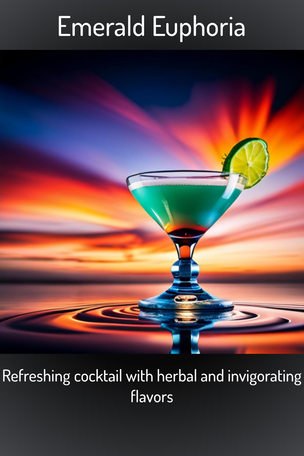 Emerald Euphoria, Refreshing cocktail with herbal and invigorating flavors