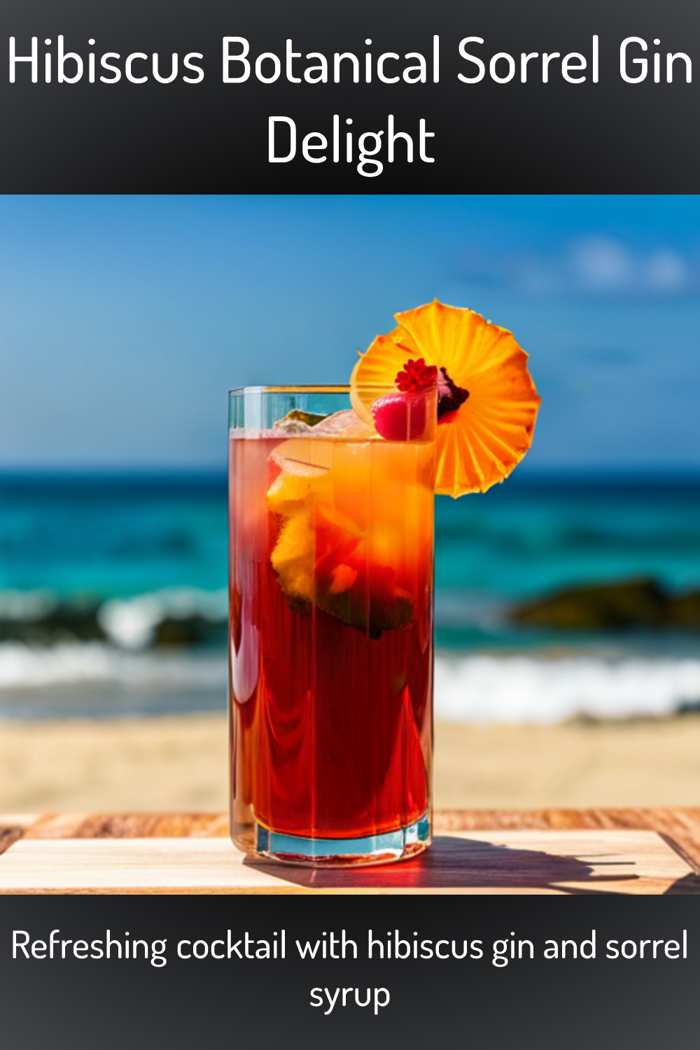 Hibiscus Botanical Sorrel Gin Delight, Refreshing cocktail with ...