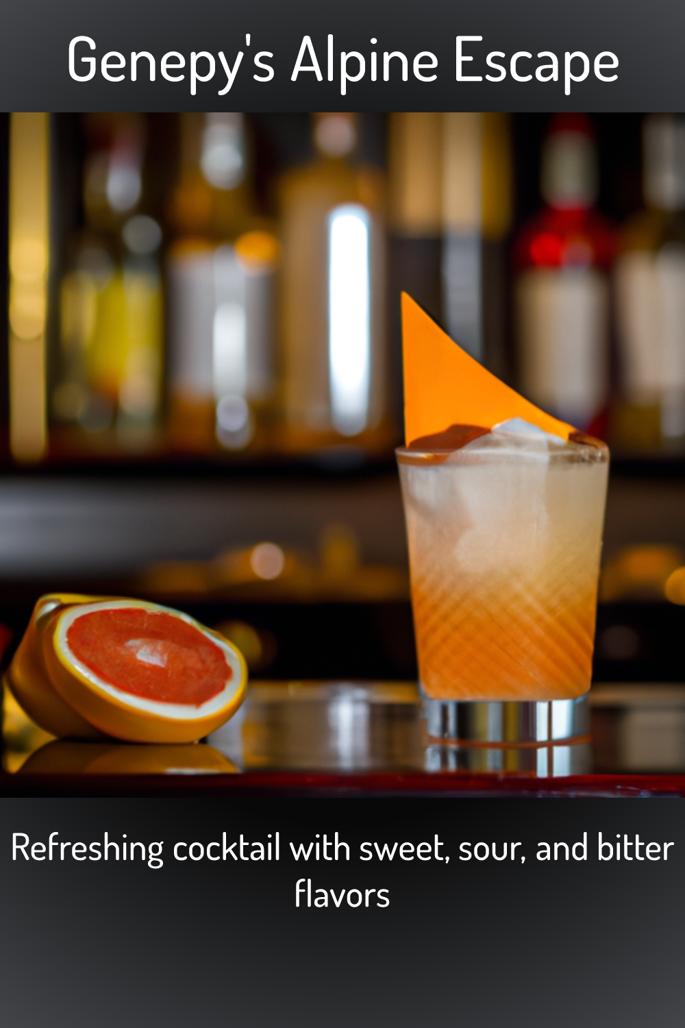 Genepy's Alpine Escape, Refreshing cocktail with sweet, sour, and ...