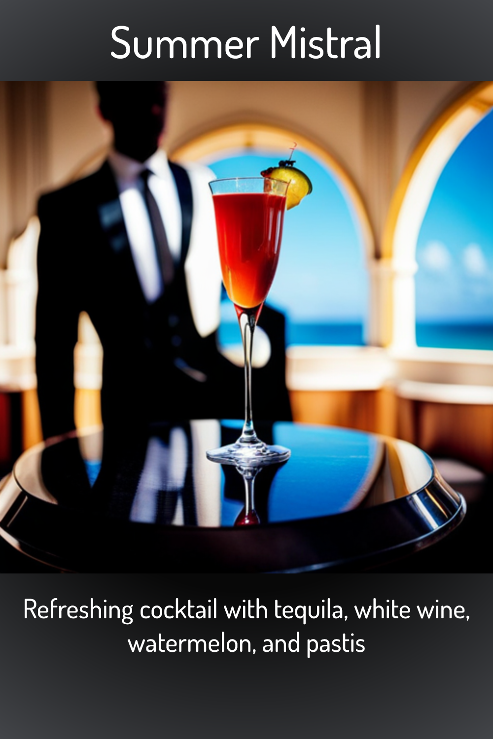 Summer Mistral, Refreshing cocktail with tequila, white wine ...