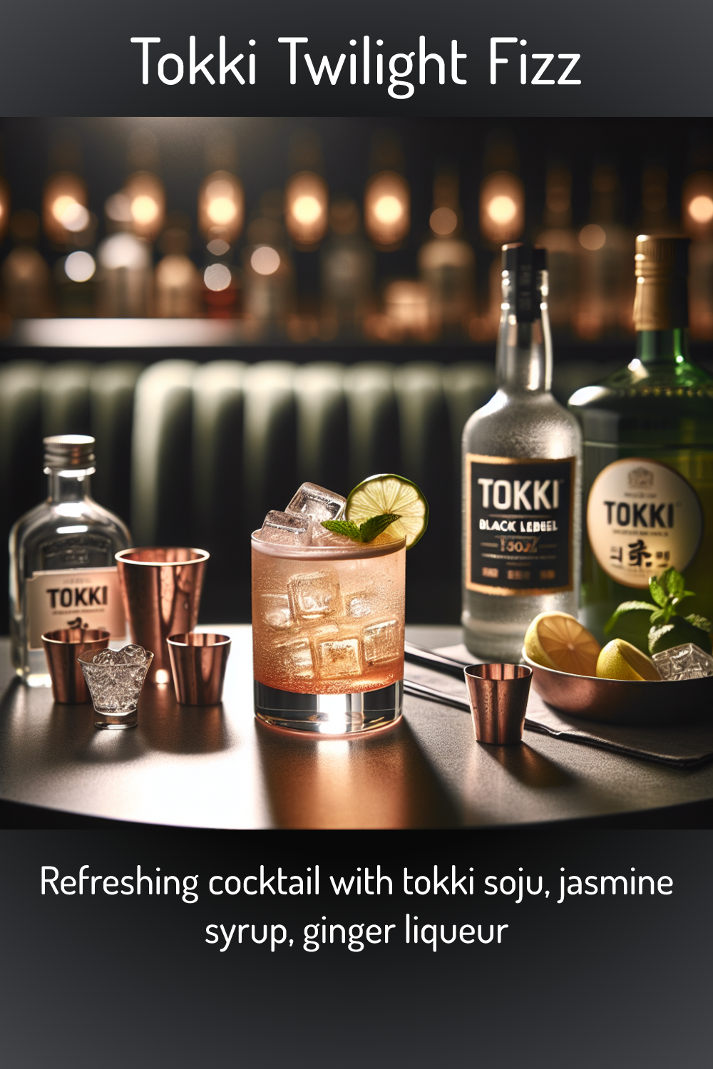Tokki Twilight Fizz Refreshing Cocktail With Tokki Soju Jasmine Syrup
