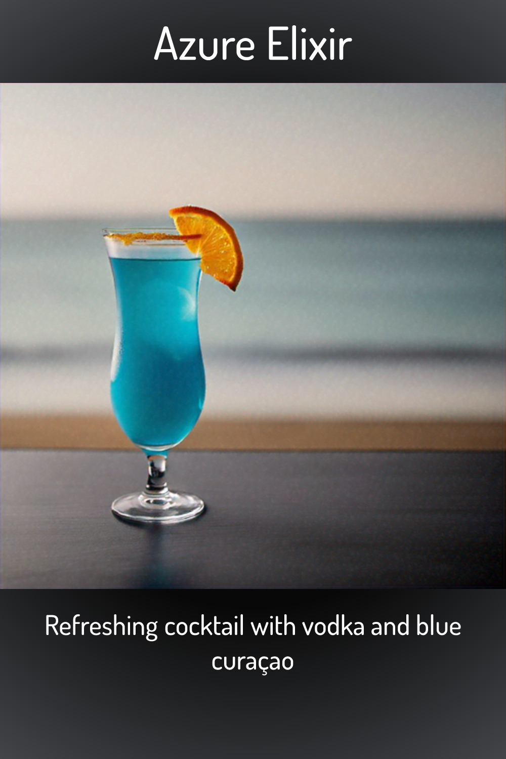 Azure Elixir Refreshing Cocktail With Vodka And Blue Curaçao