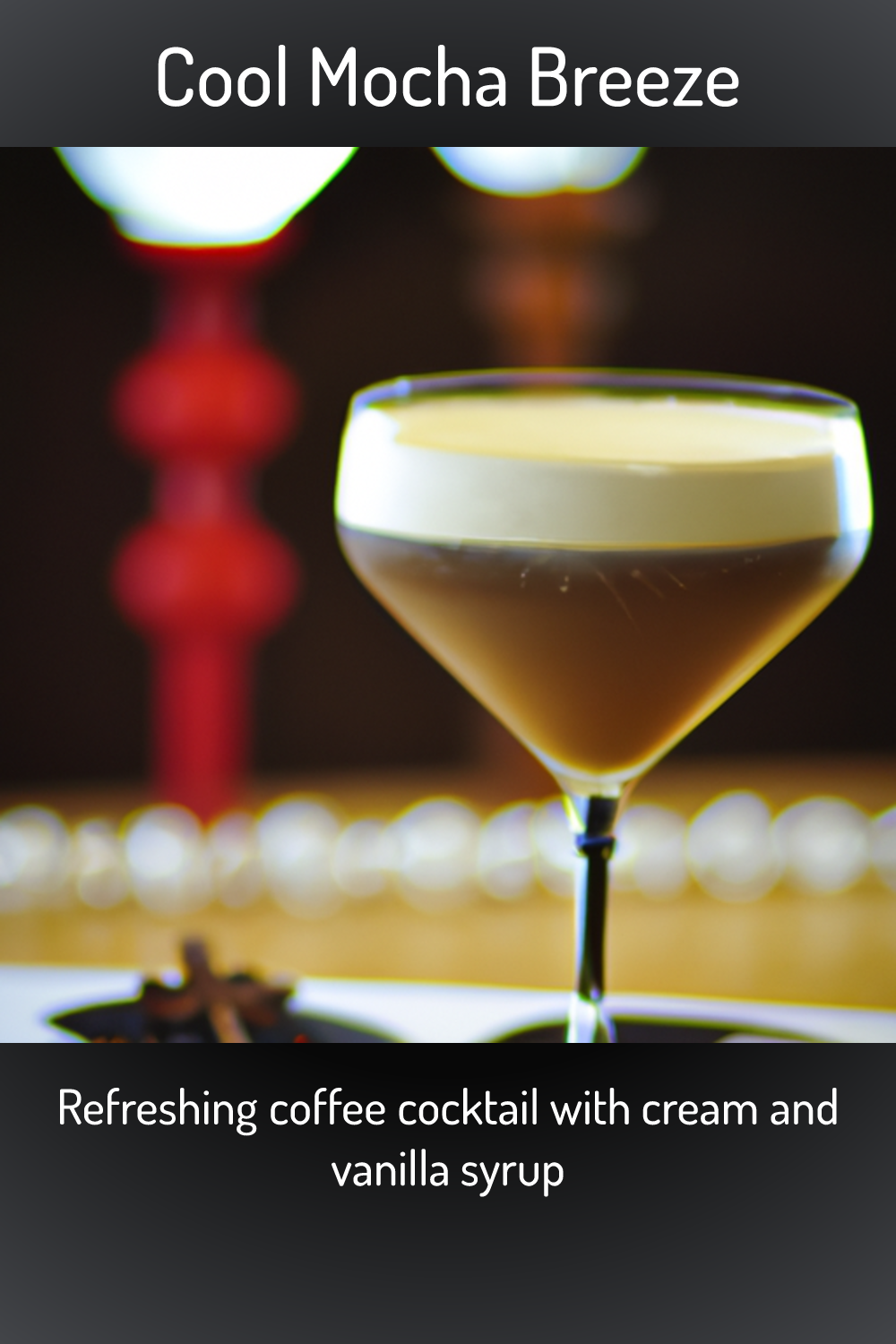 Cool Mocha Breeze, Refreshing coffee cocktail with cream and vanilla syrup