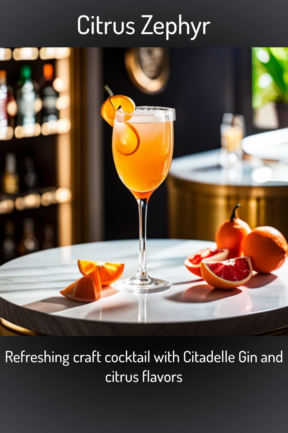 Citrus Zephyr Refreshing Craft Cocktail With Citadelle Gin And Citrus