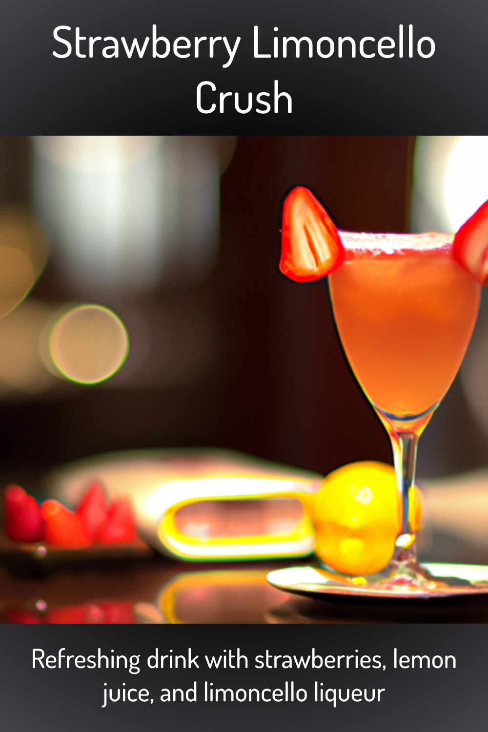 Strawberry Limoncello Crush Refreshing Drink With Strawberries Lemon