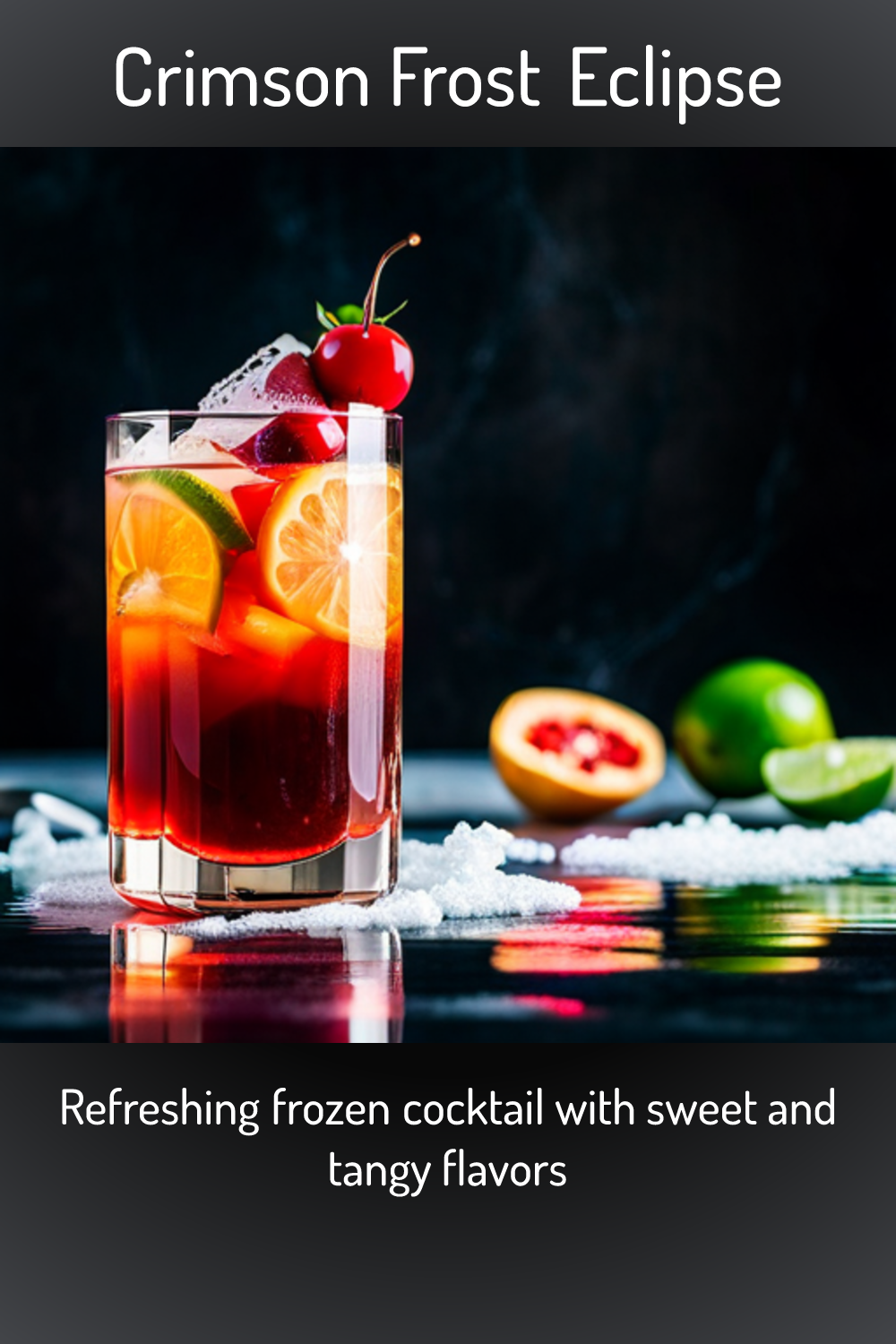 Crimson Frost Eclipse Refreshing Frozen Cocktail With Sweet And Tangy
