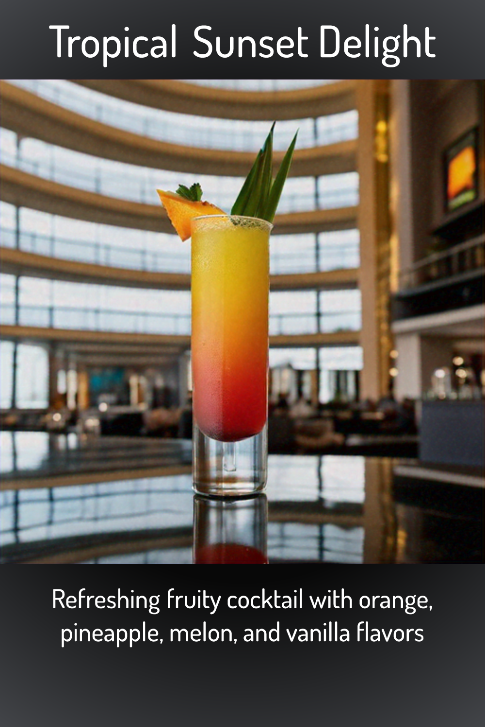 Tropical Sunset Delight, Refreshing fruity cocktail with orange ...