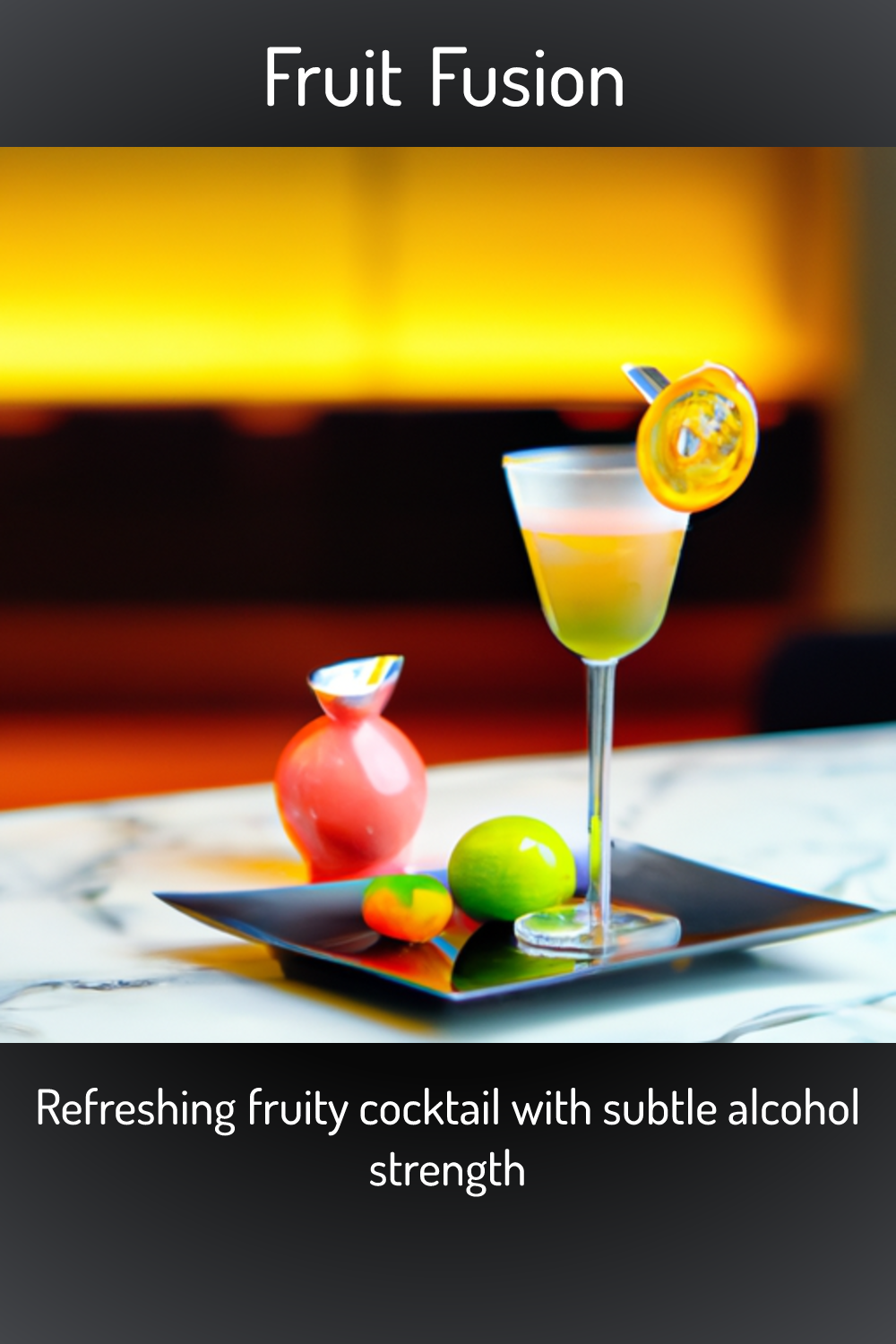 Fruit Fusion, Refreshing fruity cocktail with subtle alcohol strength