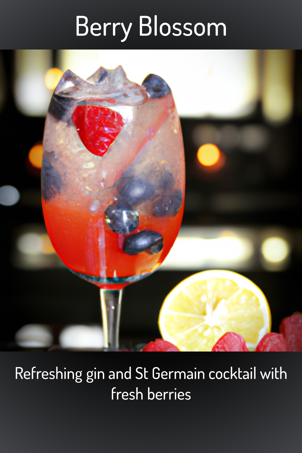 Berry Blossom, Refreshing gin and St Germain cocktail with fresh berries